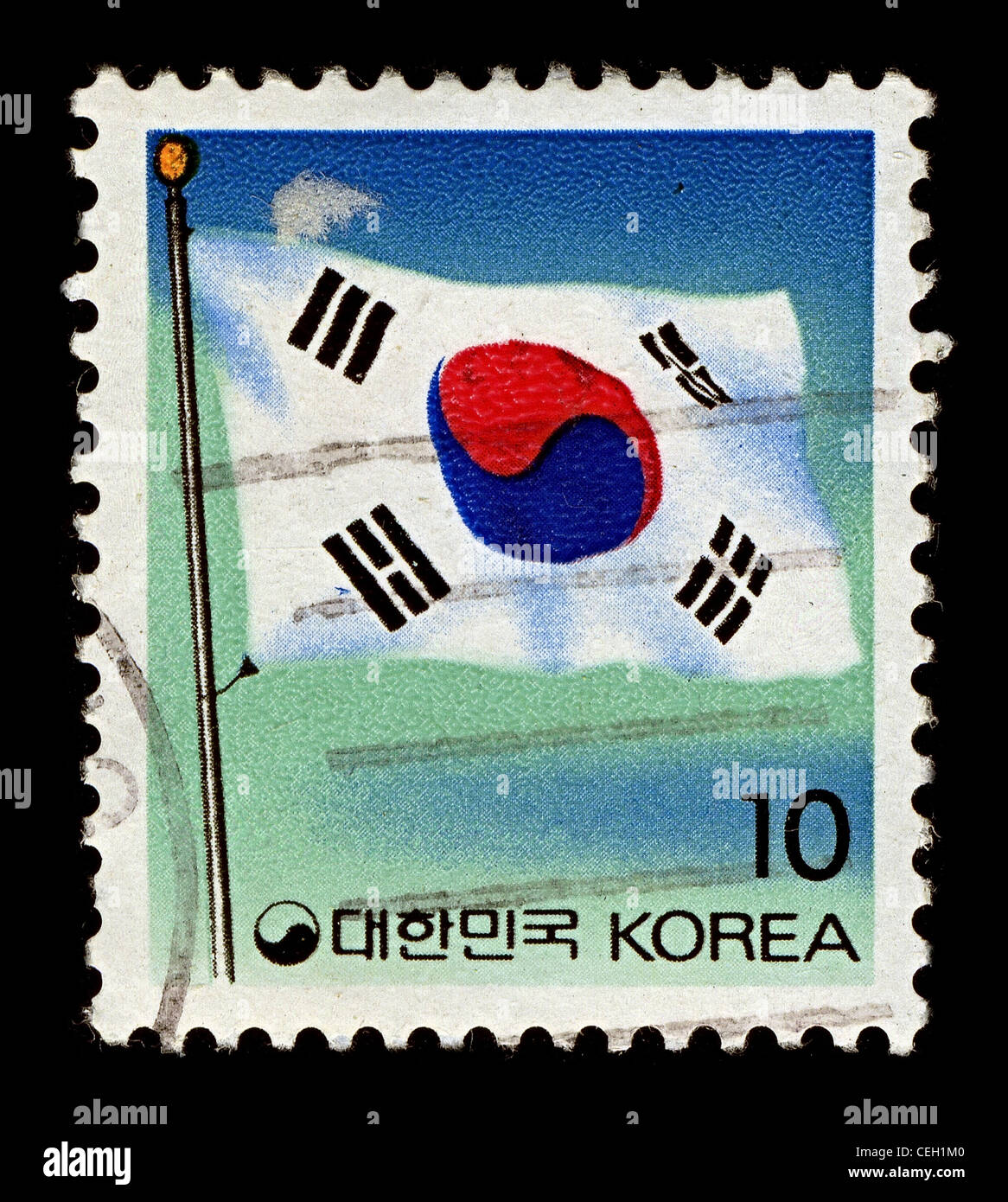 South korea blue stamp hi-res stock photography and images - Alamy