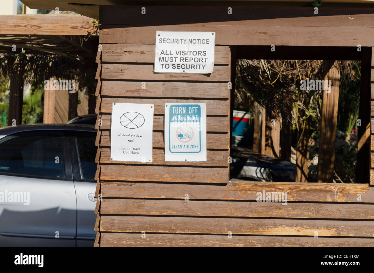 Security booth at tourist resort in Egypt Stock Photo - Alamy