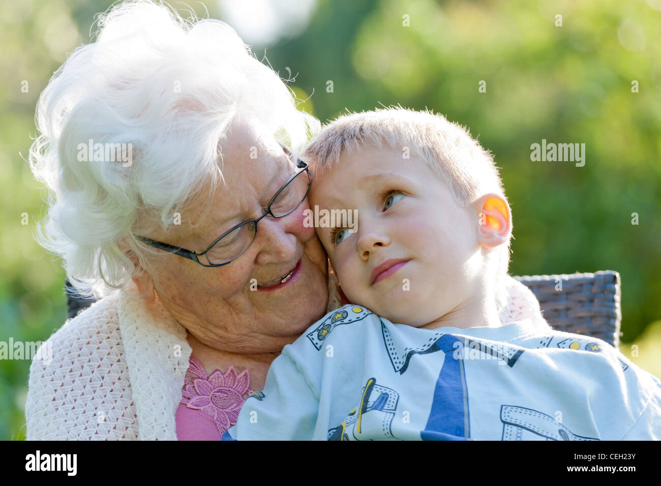 Grandmother and grandson Stock Photo - Alamy