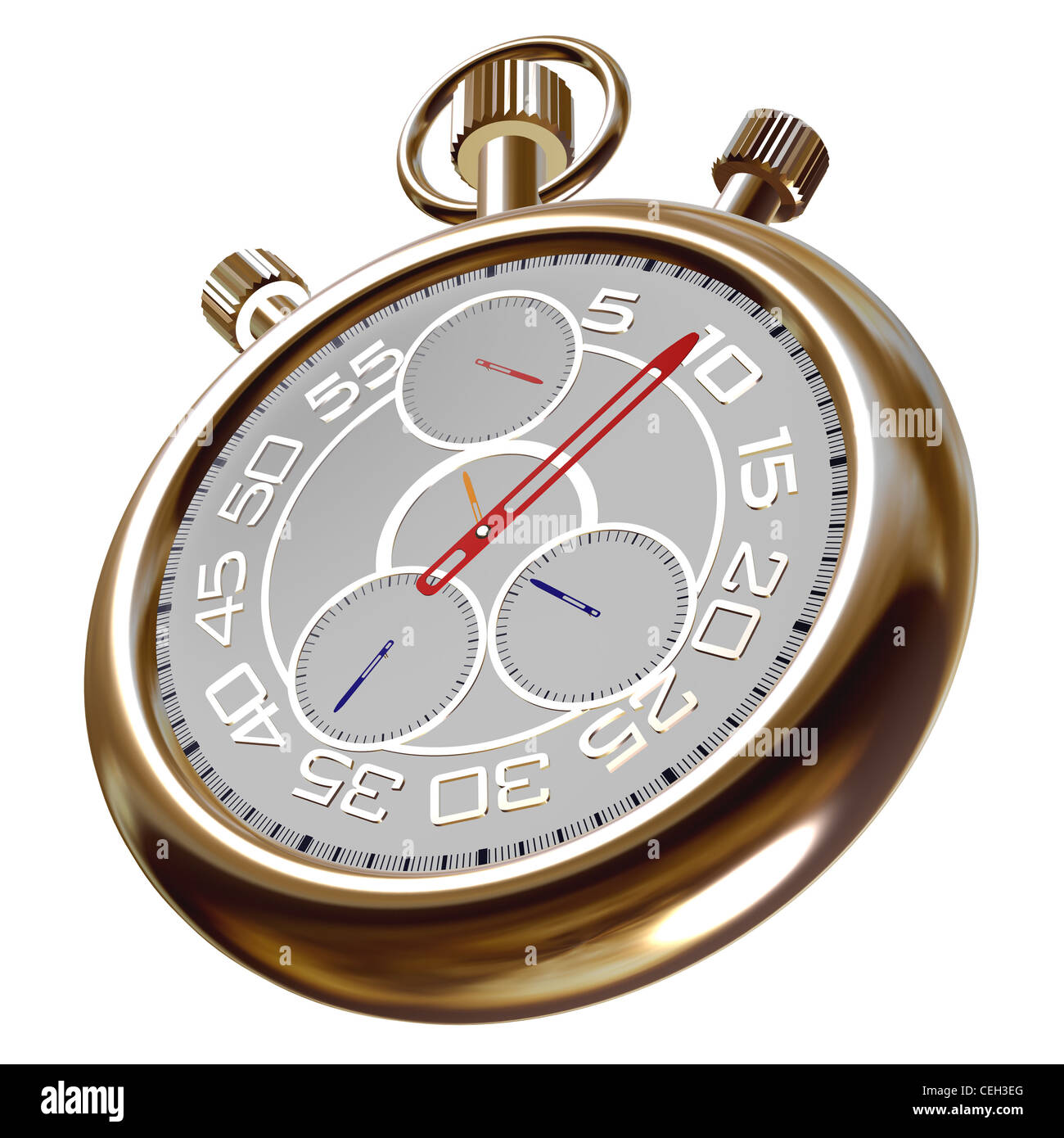 Gold sport Stopwatch on white with patch Stock Photo - Alamy