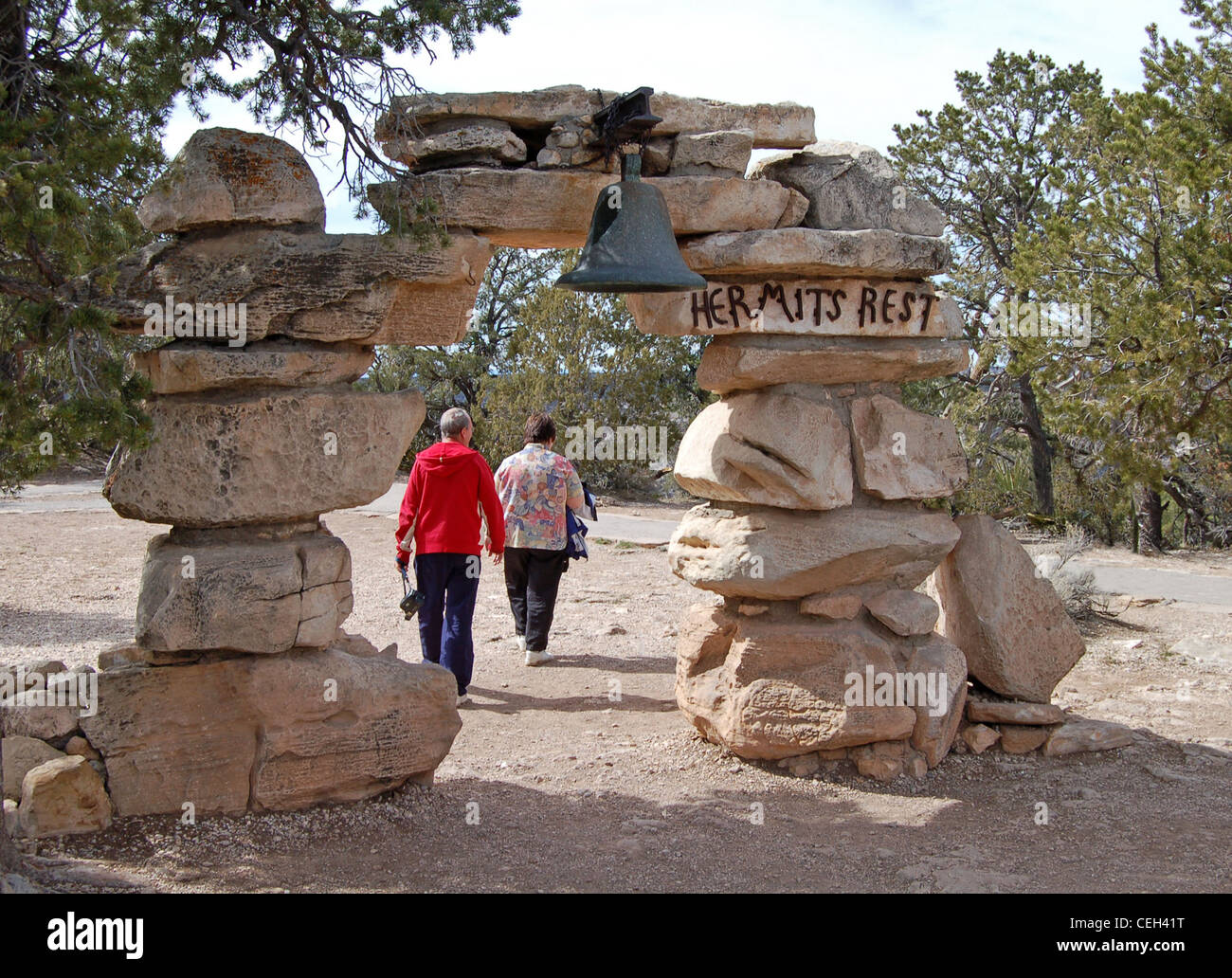 Grand Canyon Hermits Rest Arch & Bell Stock Photo - Alamy