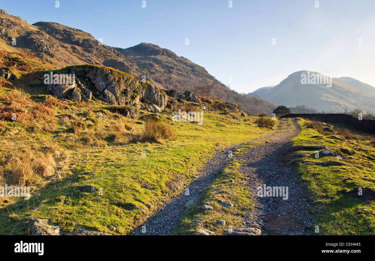 Angle Tarn Fell, January, Patterdale area, Lake District National Park ...