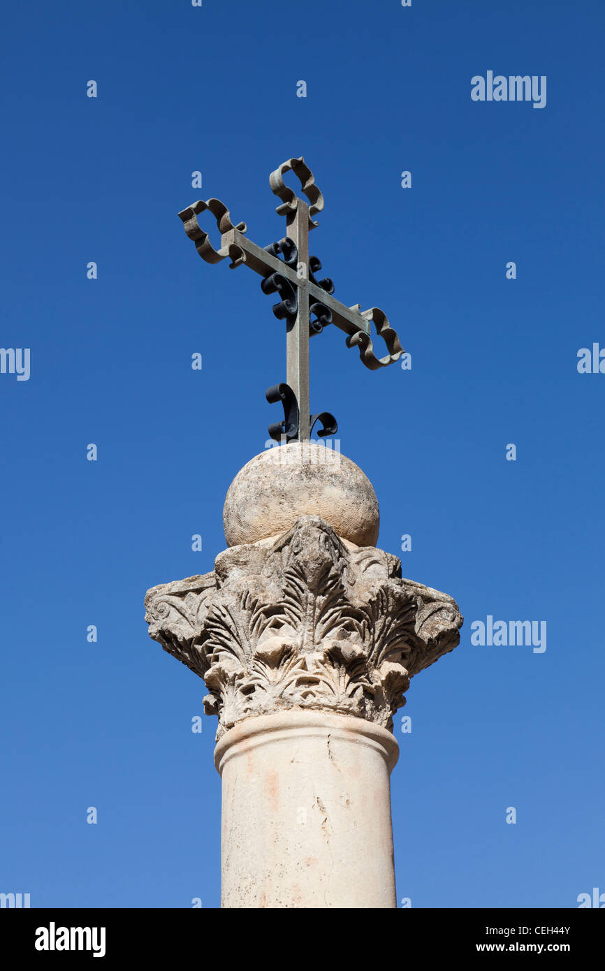 The crucifix outside the Cathedral of St George in Jerusalem Stock ...