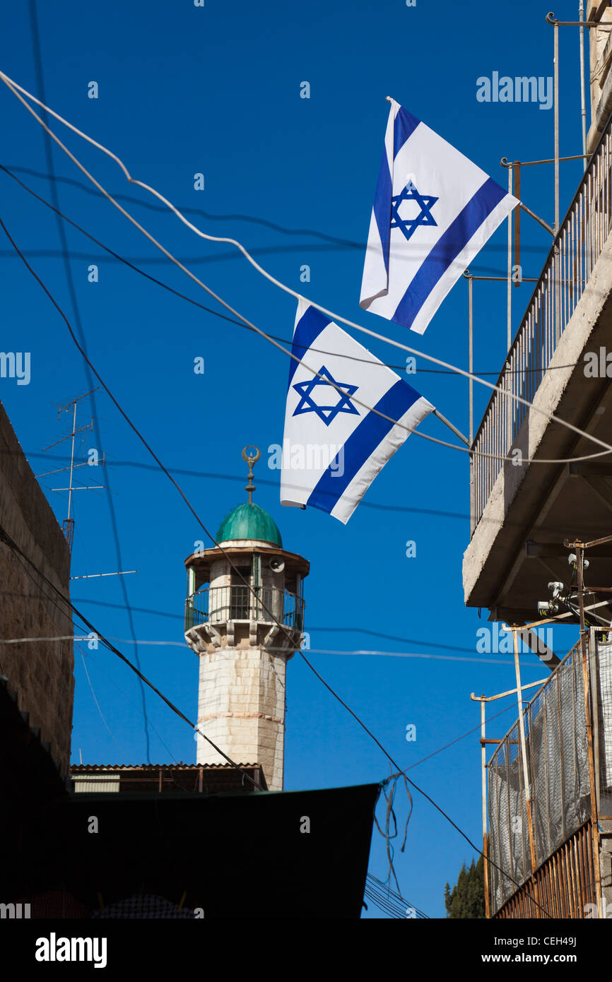 Israeli flags over the Old City of Jerusalem Stock Photo - Alamy