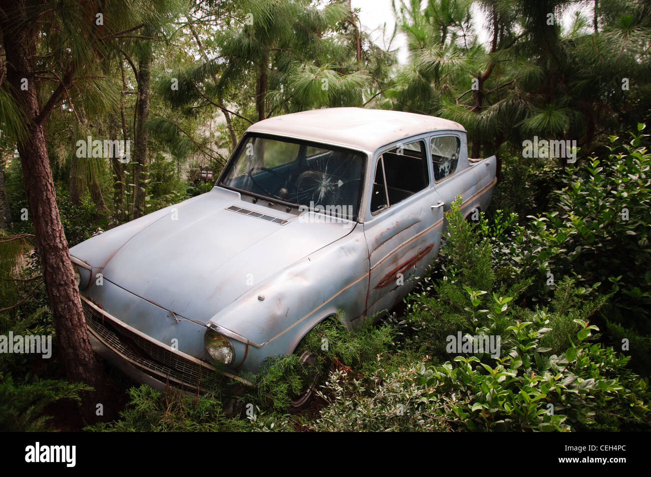 weasleys car in the grounds of the wizarding world of harry potter in ...