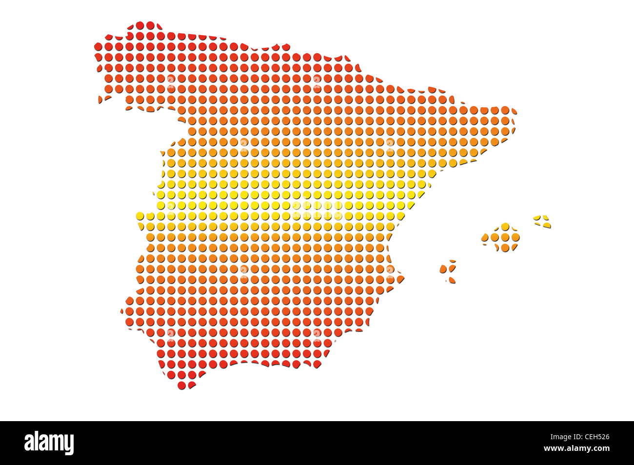 Spain dotted flag map Stock Photo - Alamy