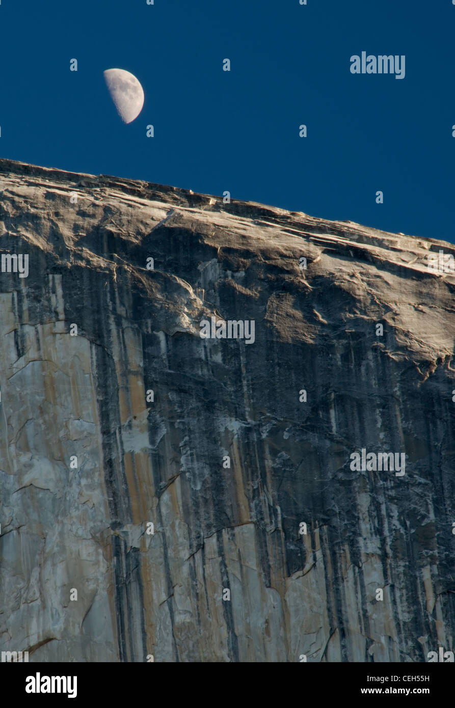 Half Dome, half moon Stock Photo - Alamy