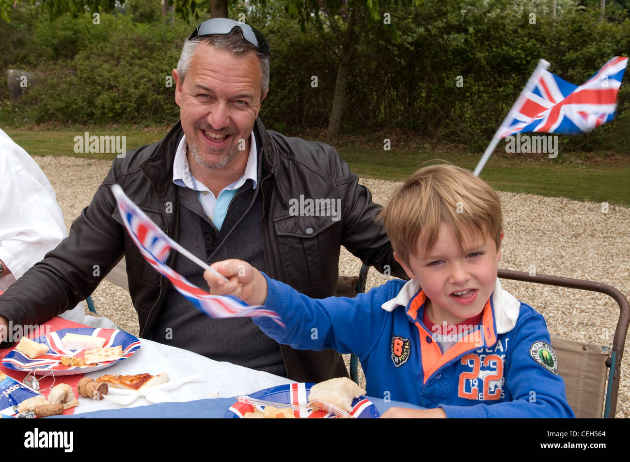 People celebrating at a traditional English Street Party Stock Photo ...