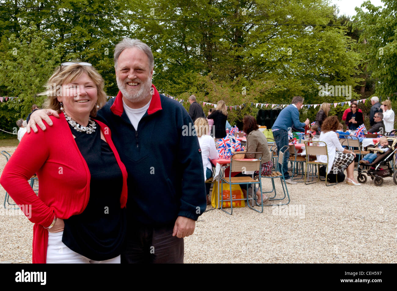 People celebrating at a traditional English Street Party Stock Photo ...