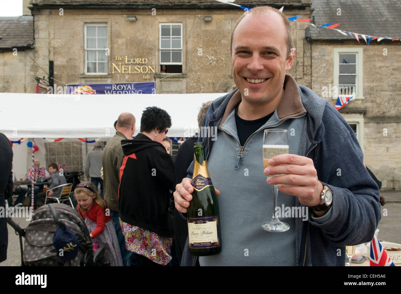 People celebrating at a traditional English Street Party Stock Photo ...