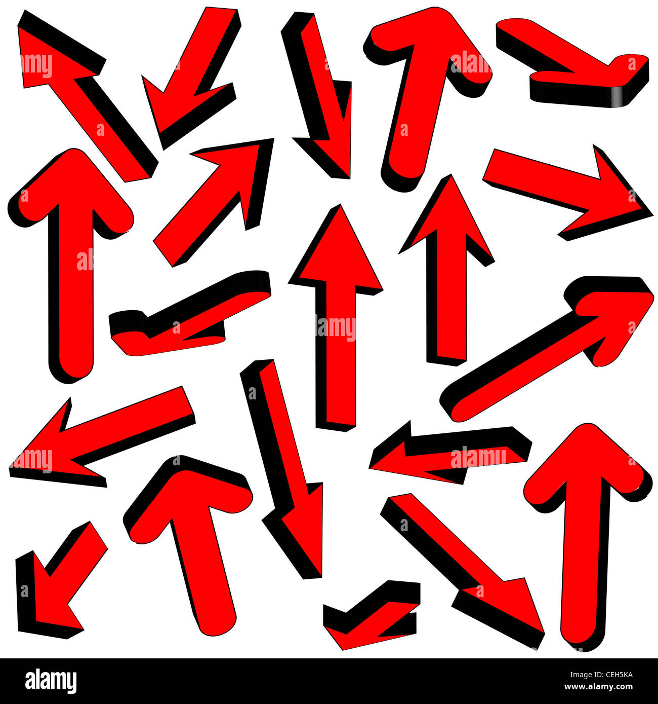 Vector set of red arrows Stock Photo - Alamy