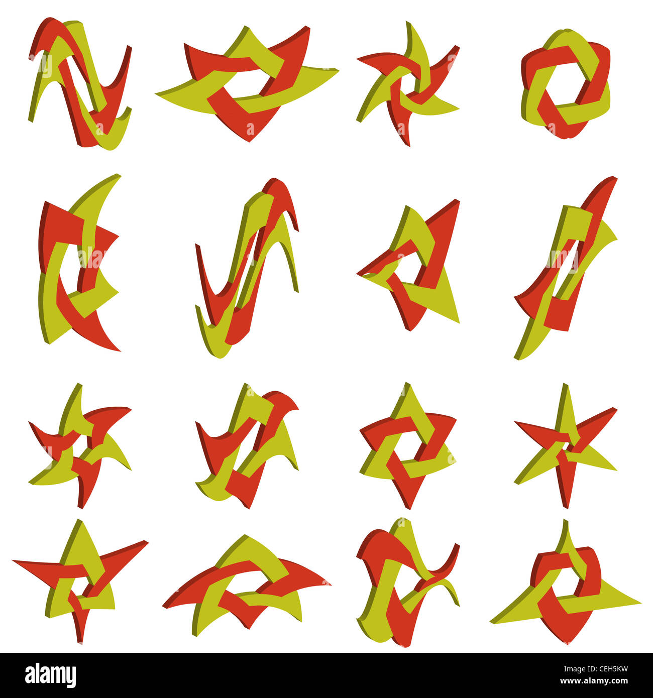 Set of different abstract symbols for design - also as emblem or logo ...