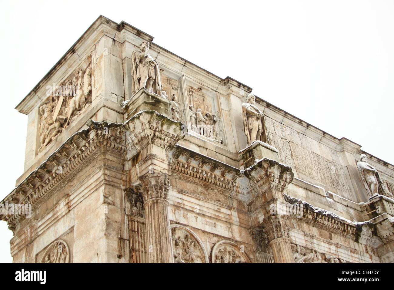 The Arch of Constantine covered by snow, a really rare event in Rome ...