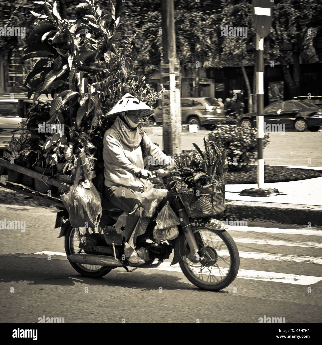 loaded motorbike in Ho Chi Minh City, Vietnam Stock Photo - Alamy