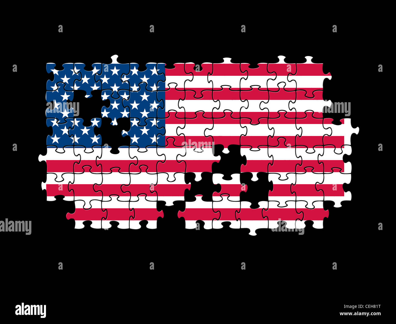 Jigsaw puzzle piece usa flag hi-res stock photography and images - Alamy