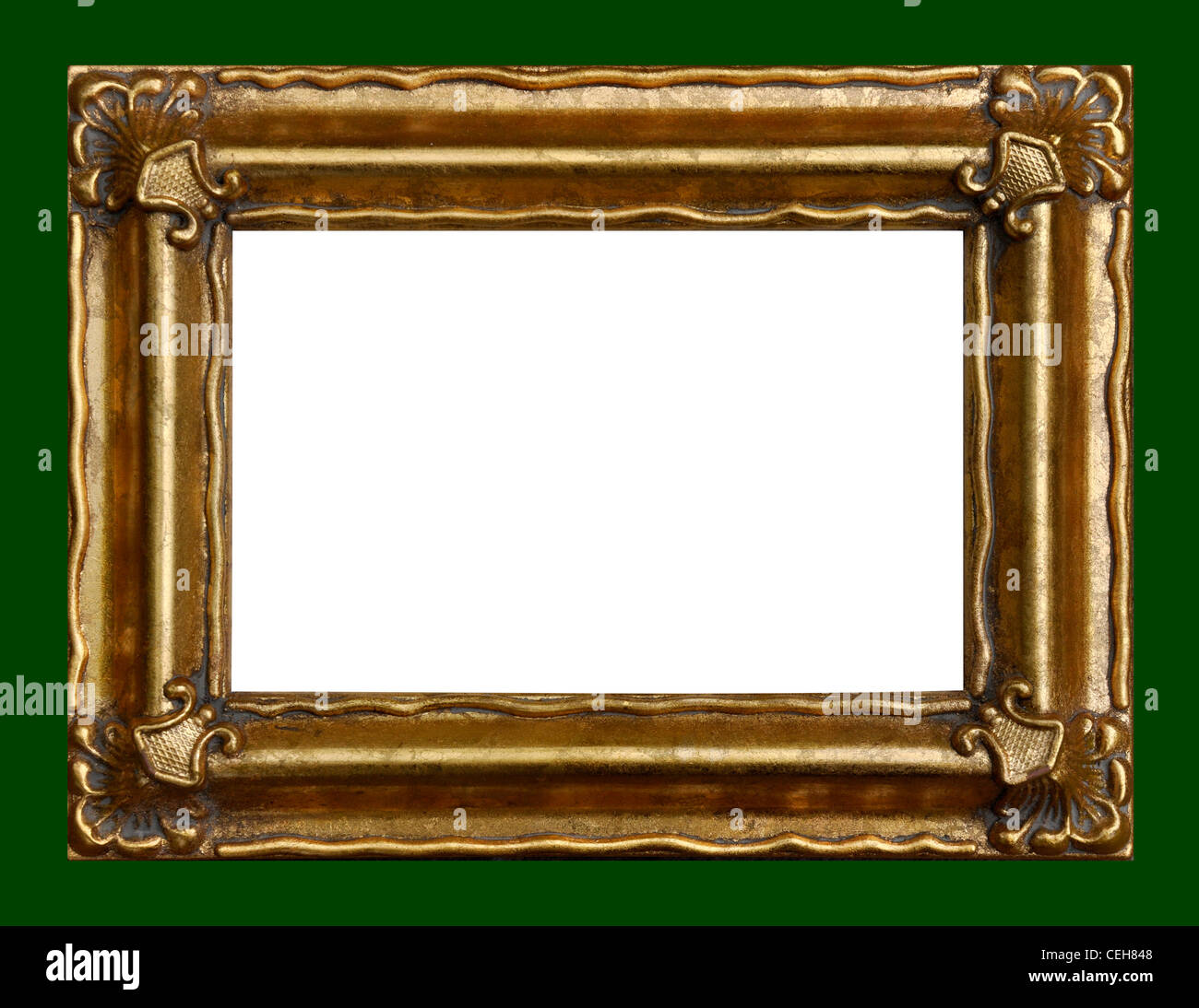 Closeup of gold colored picture frame Stock Photo - Alamy