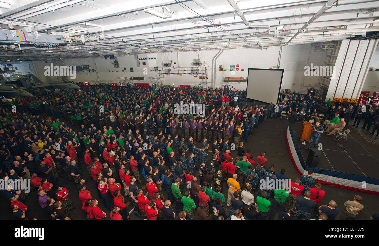 Capt. Ronald Reis, commanding officer of the aircraft carrier USS John ...