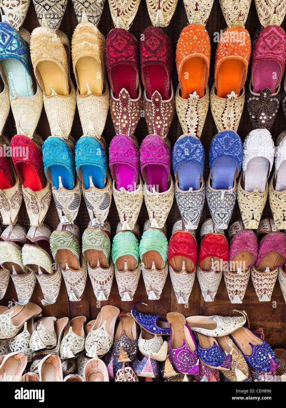 Arabic slippers in a street shop Stock Photo - Alamy