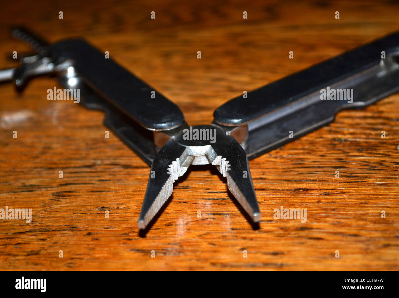 Close-up of the pliers from a swiss army knife Stock Photo - Alamy