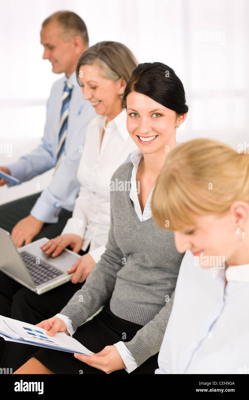 Interview applicants business people waiting study report Stock Photo ...