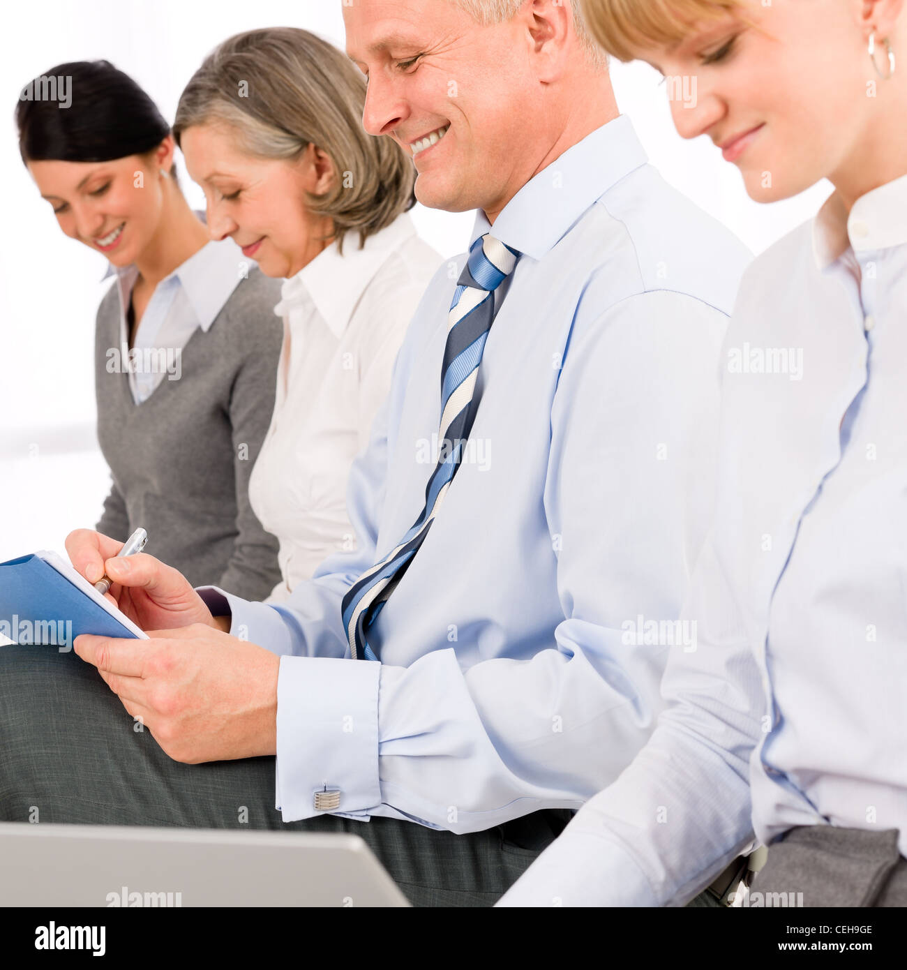 Interview applicants business people waiting study report Stock Photo ...