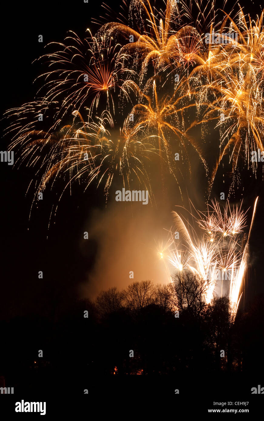exploding firework display at local fireshow, carlisle Stock Photo - Alamy