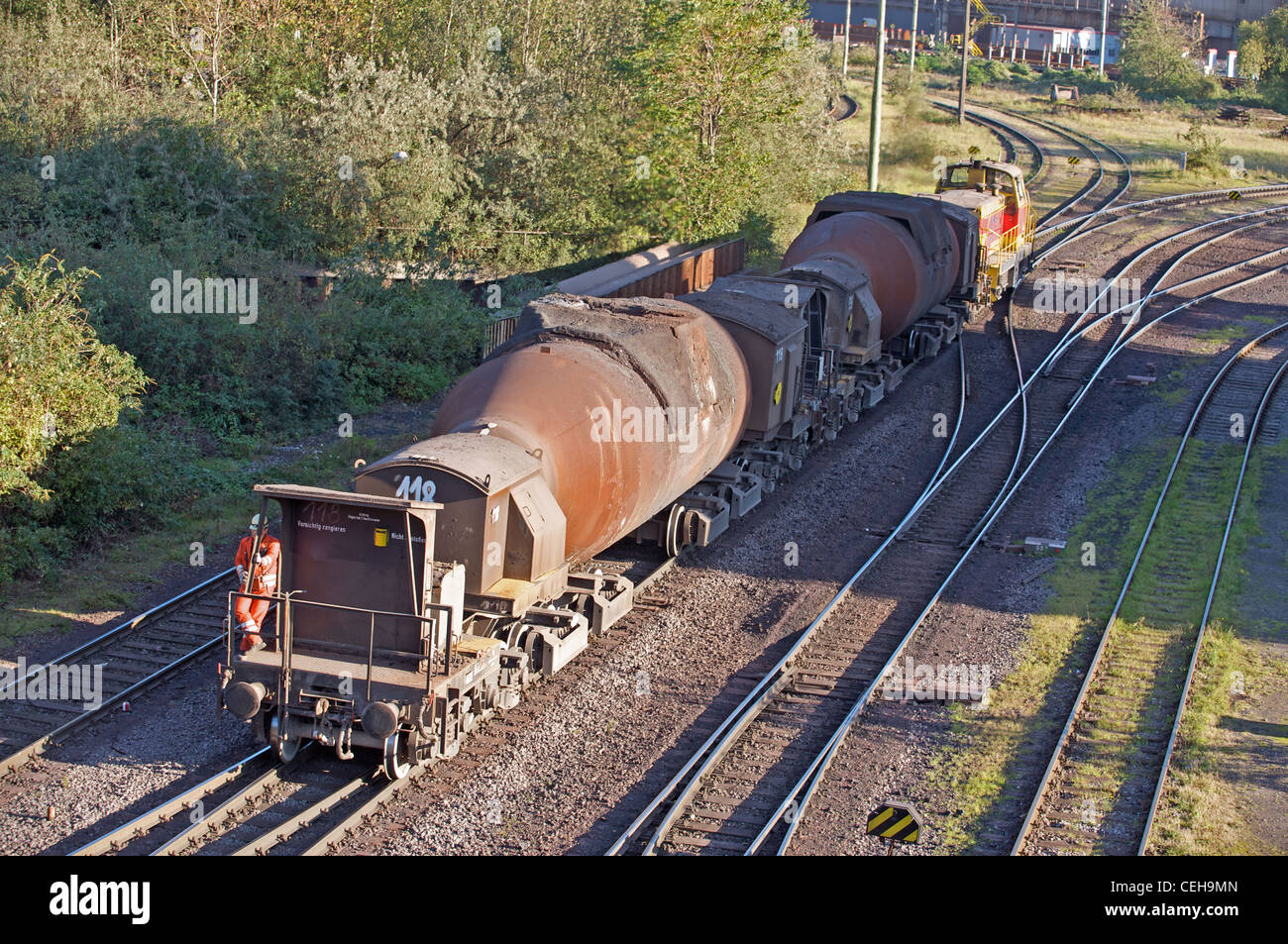 Molten steel ladle hi-res stock photography and images - Alamy