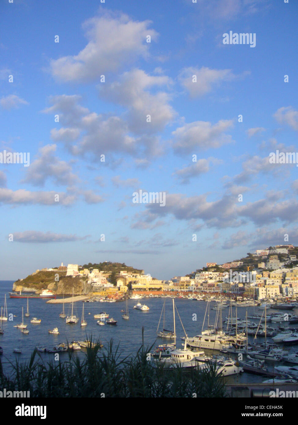 Portrait of Port of Ponza, Italy Stock Photo - Alamy