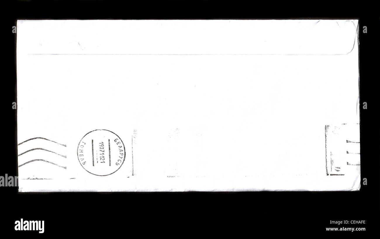 The reverse side of the mail envelope Stock Photo - Alamy