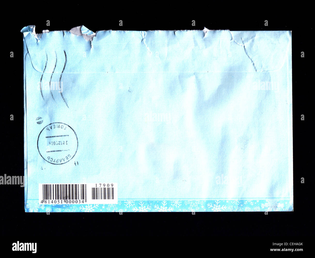 The reverse side of the mail envelope Stock Photo - Alamy