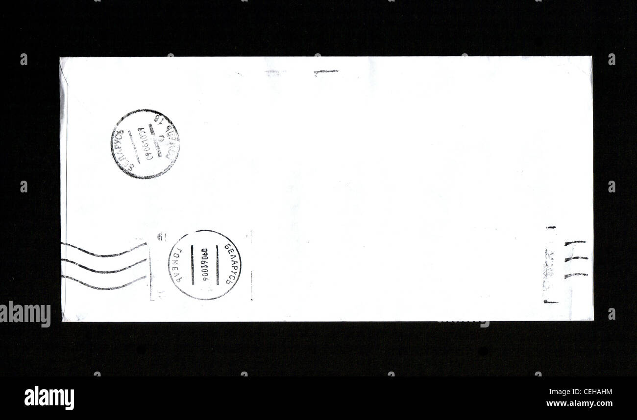 The reverse side of the mail envelope Stock Photo - Alamy