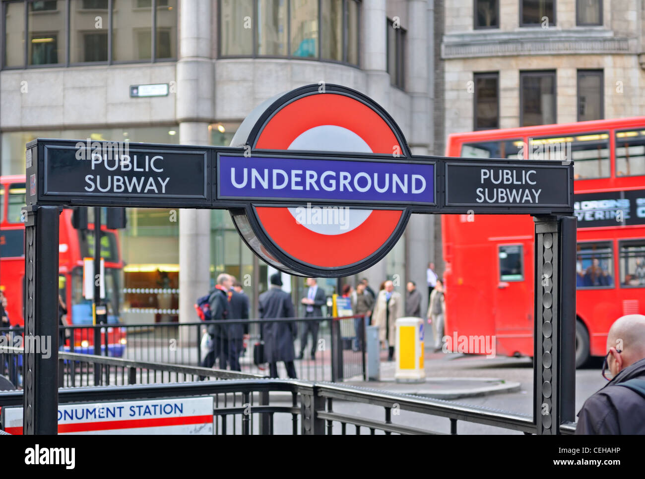 London: Close up of a traditional station sign for the London ...