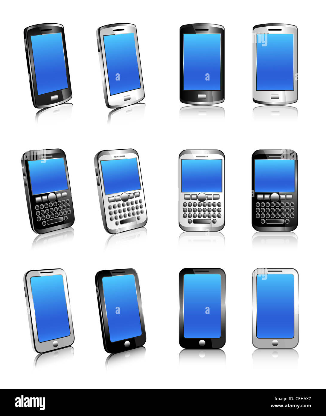 Set of phones Cell Smart Mobile iphone Stock Photo - Alamy