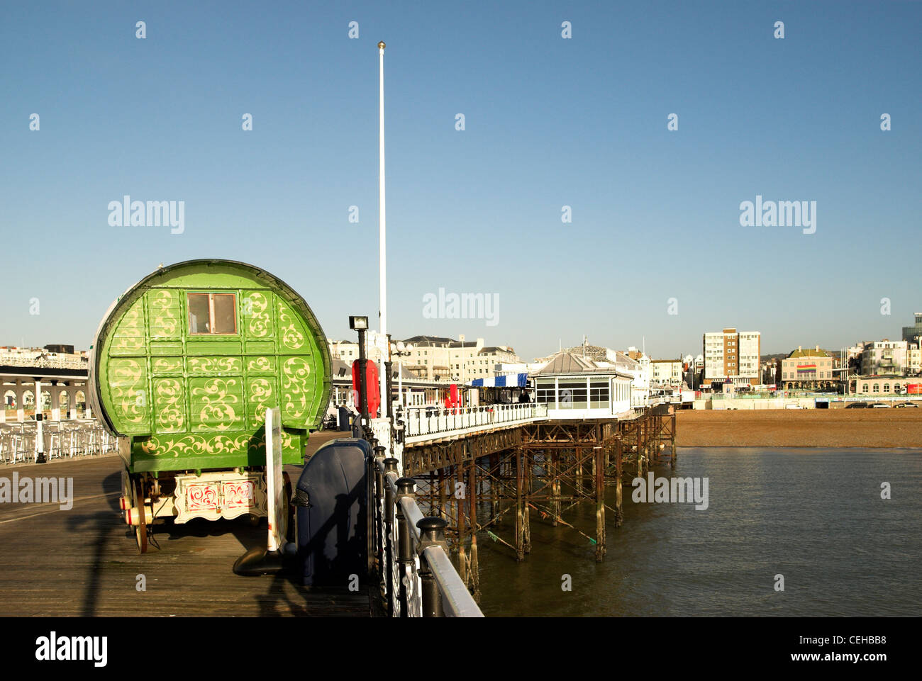 The Brighton Pier (formerly known as the Palace Pier) and beach Stock ...