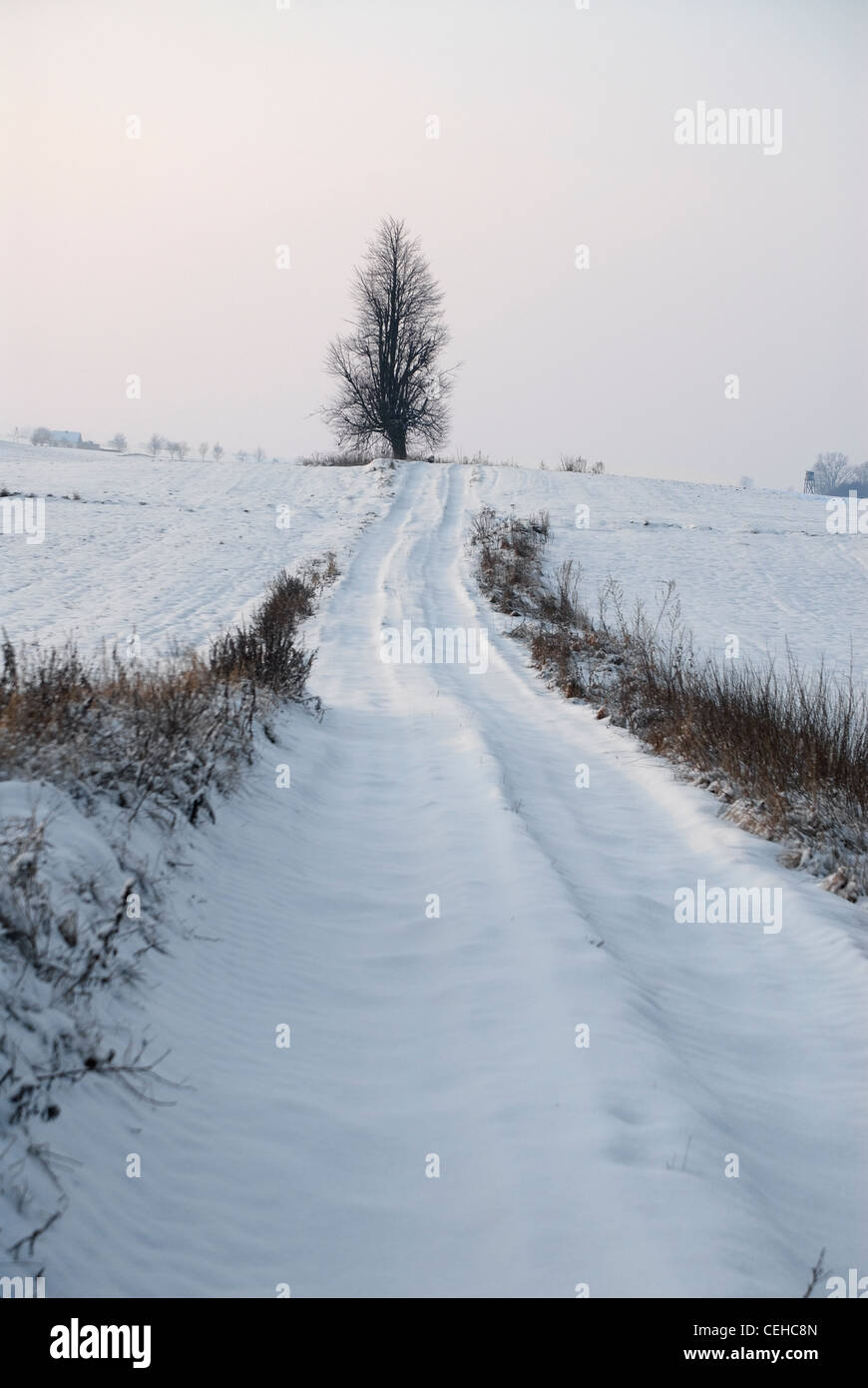 Attention slippery ice road hi-res stock photography and images - Alamy