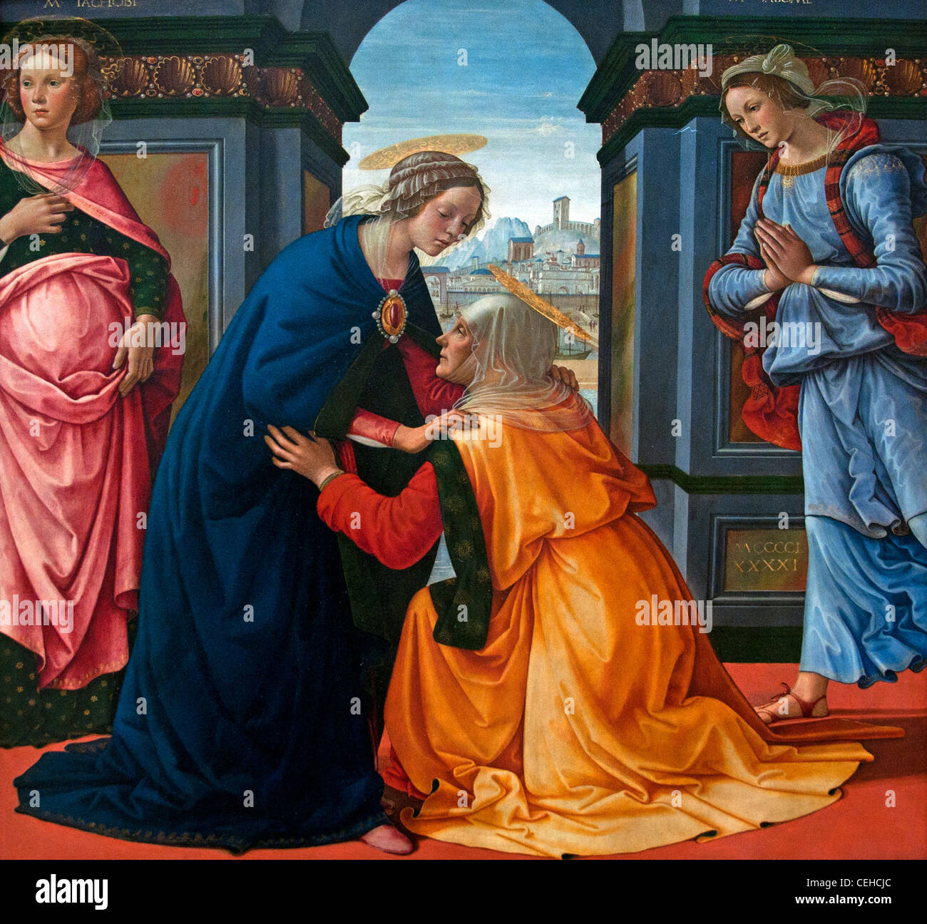 The Visitation - La Visitation 1491 Domenico Ghirlandaio Stock Photo ...