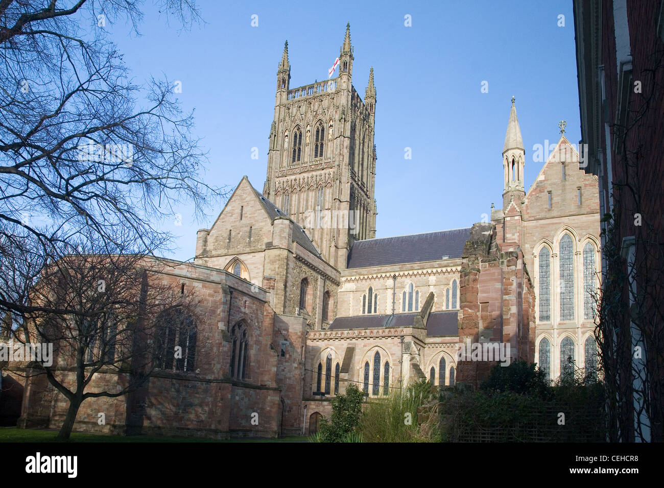 The Chapter House and tower of Worcester Cathedral Stock Photo - Alamy