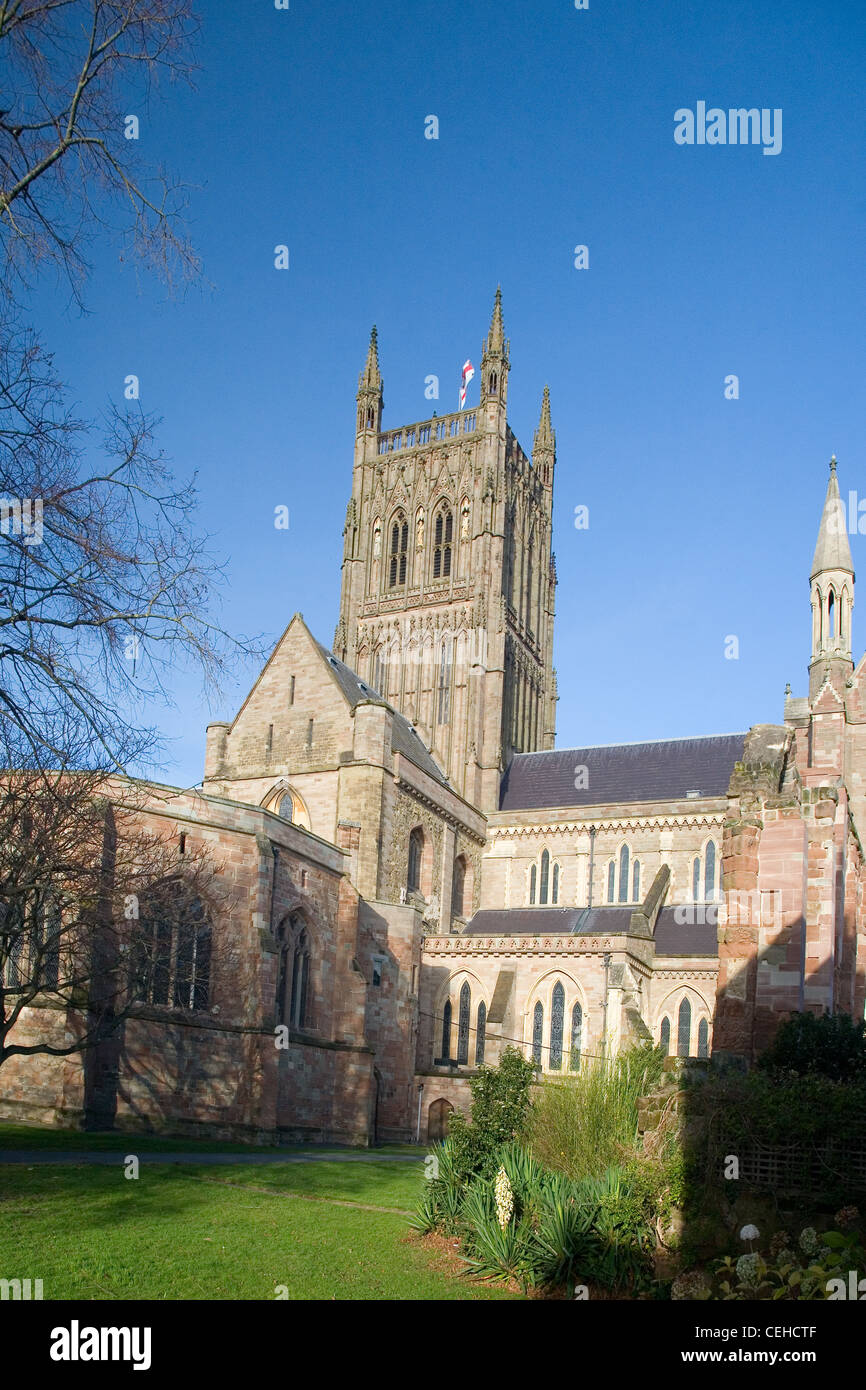The Chapter House and tower of Worcester Cathedral Stock Photo - Alamy