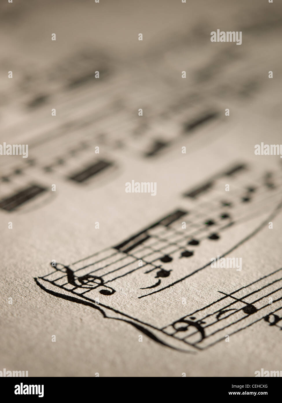 Sheet of music notes,closeup, for music,melody themes Stock Photo - Alamy