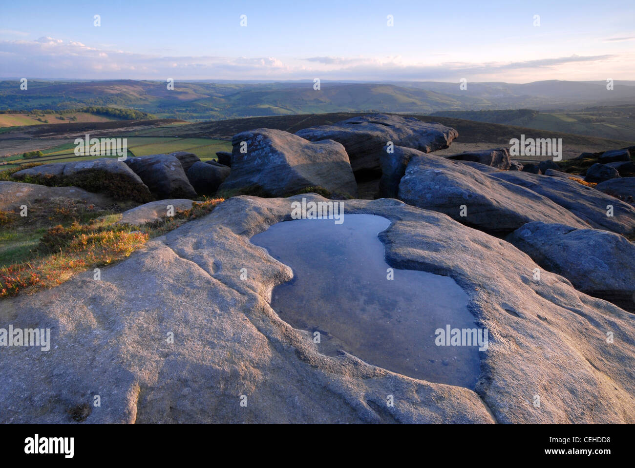 Landscape at Stanage Edge in the Peak District National Park Stock ...