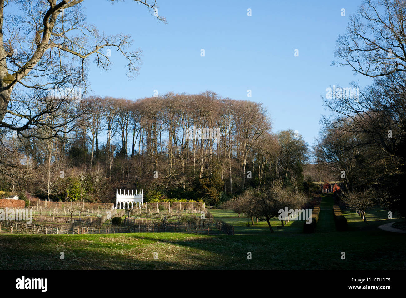 Painswick Rococo Garden in winter, Gloucestershire, England, United ...