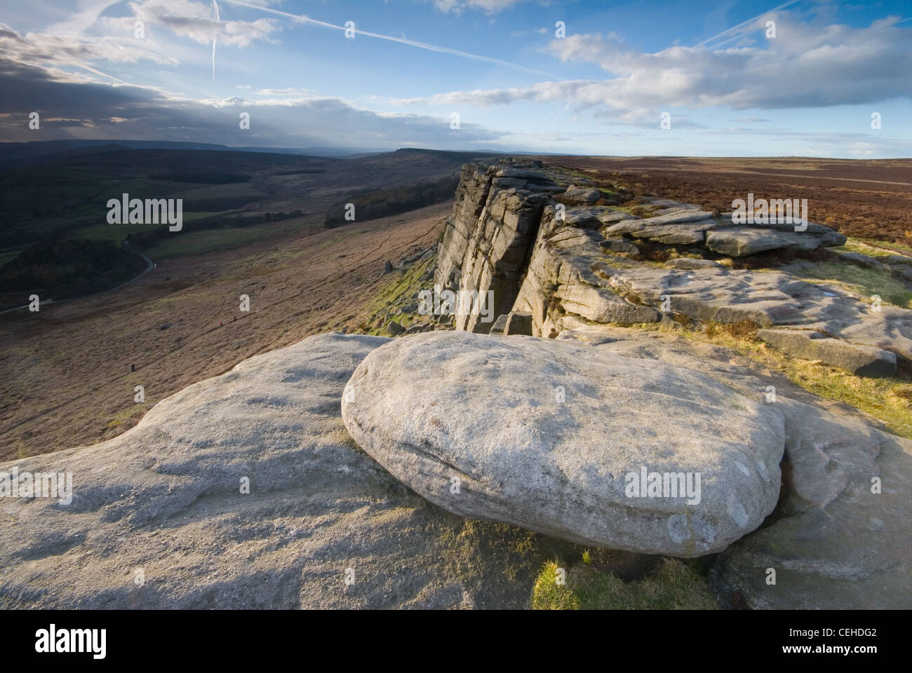 Landscape at Stanage Edge in the Peak District National Park Stock ...