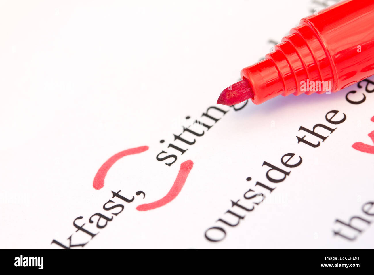 Proofreading Pen Closeup Stock Photo - Alamy