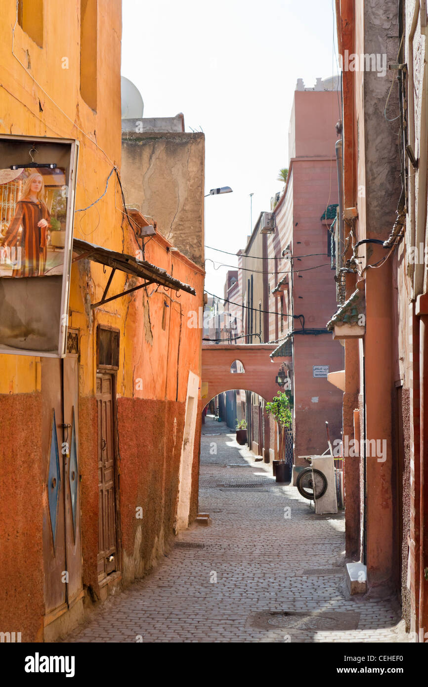 Sidestreet in the Medina district, Marrakech, Morocco, North Africa ...