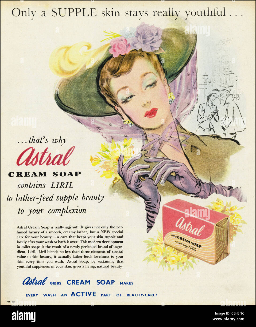 Original advertisement in 1940s era magazine advertising ASTRAL GIBBS ...