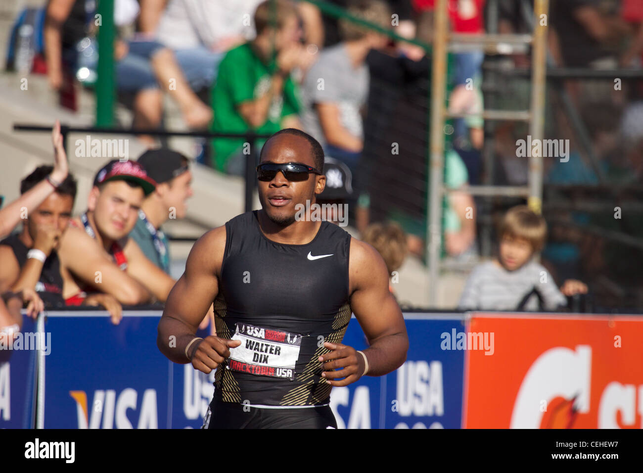 American sprinter Walter Dix image taken from the crowd at the 2011 ...