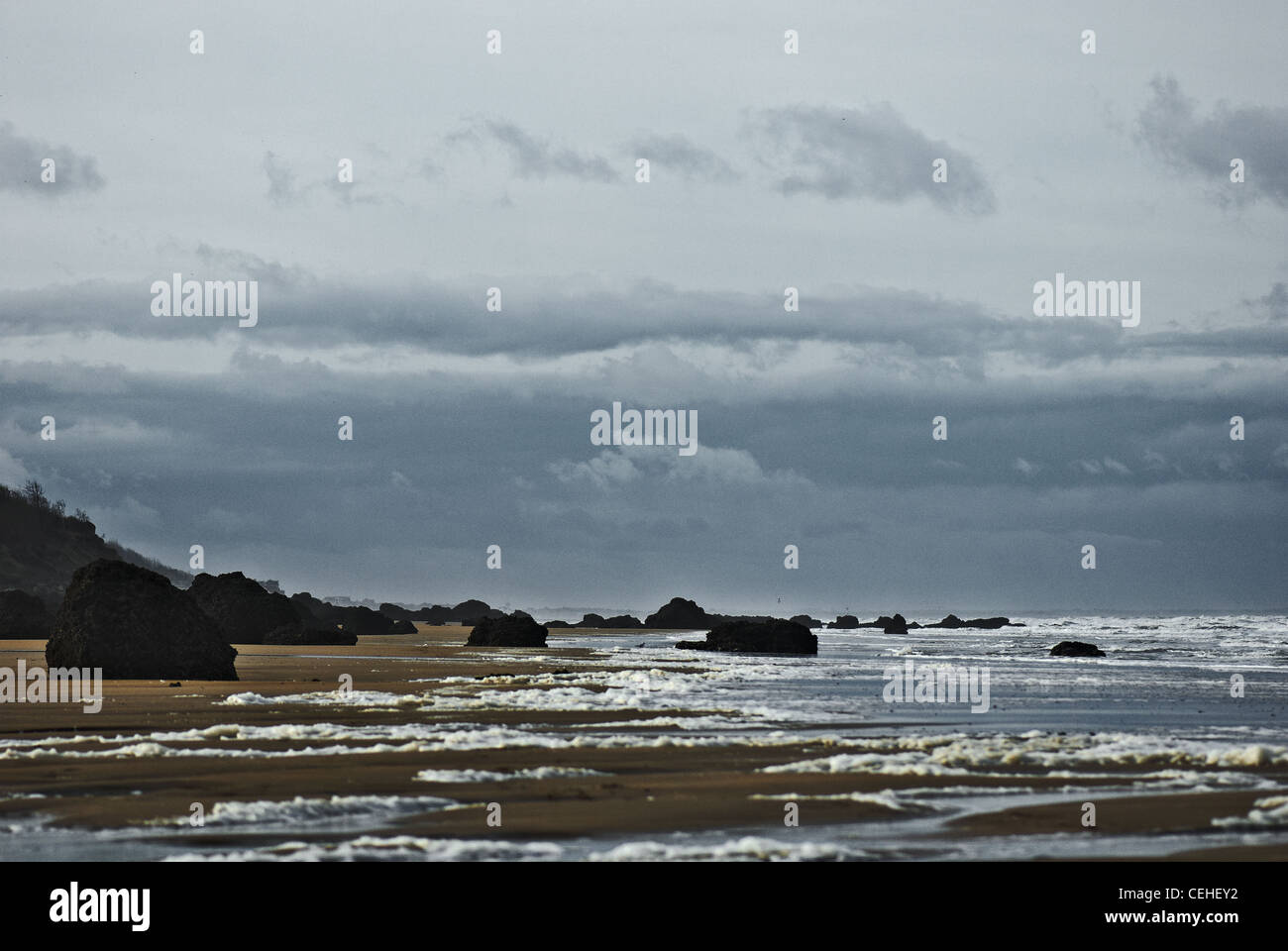Winter in Normandy, on the beach Stock Photo - Alamy