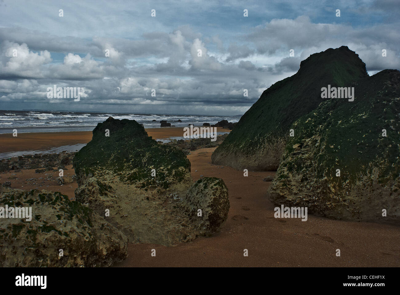 Winter in Normandy, on the beach Stock Photo - Alamy