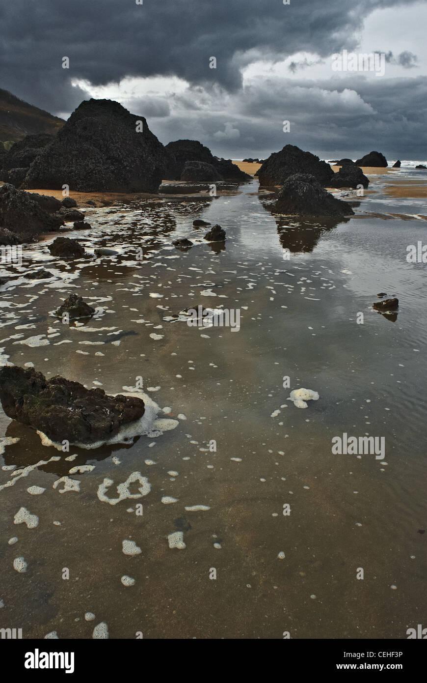 Winter in Normandy, on the beach Stock Photo - Alamy