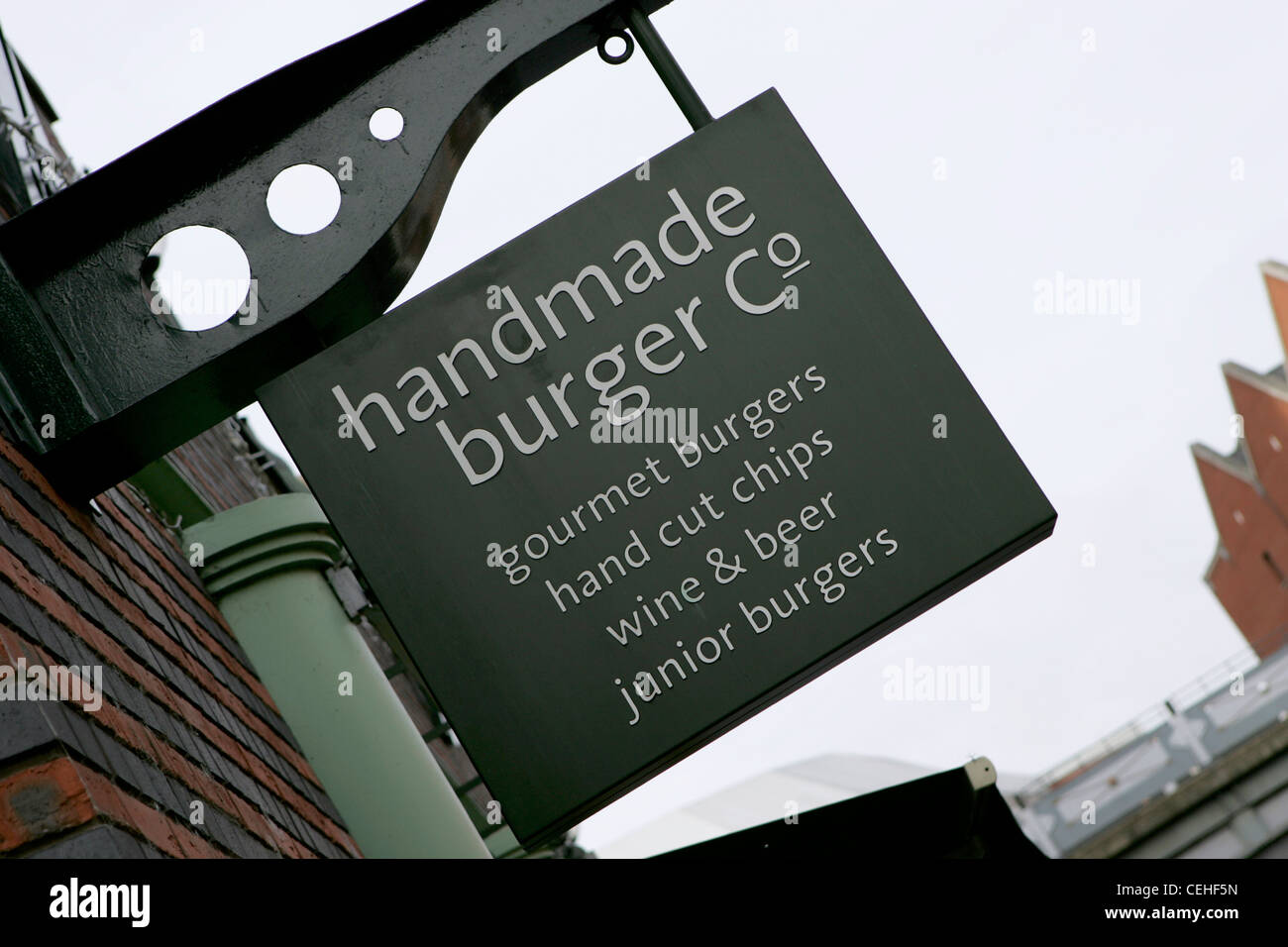 handmade burger co sign, birmingham, uk Stock Photo - Alamy